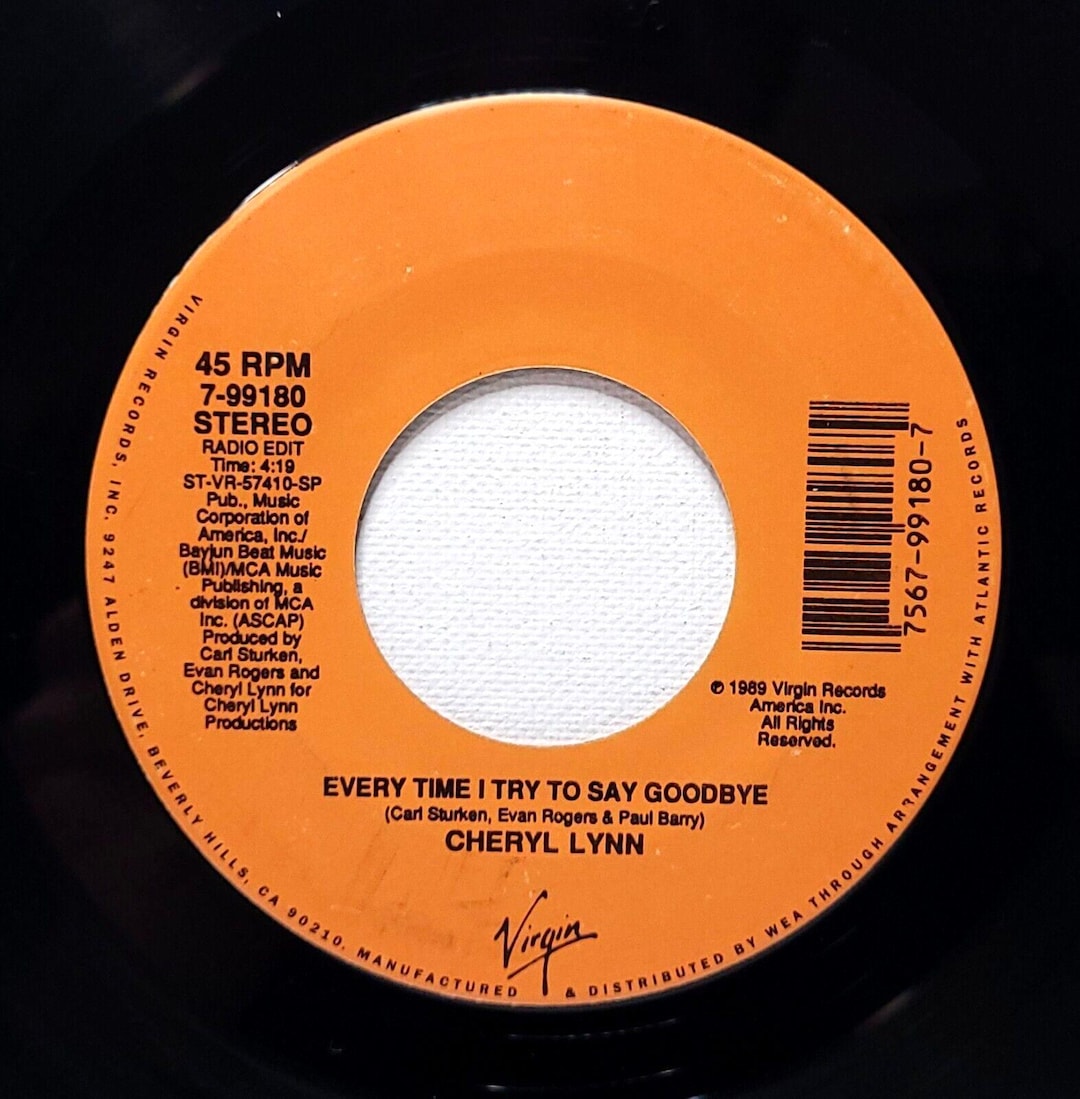 Cheryl Lynn - Every Time I Try to Say Goodbye 45 Vinyl (1989) - Etsy