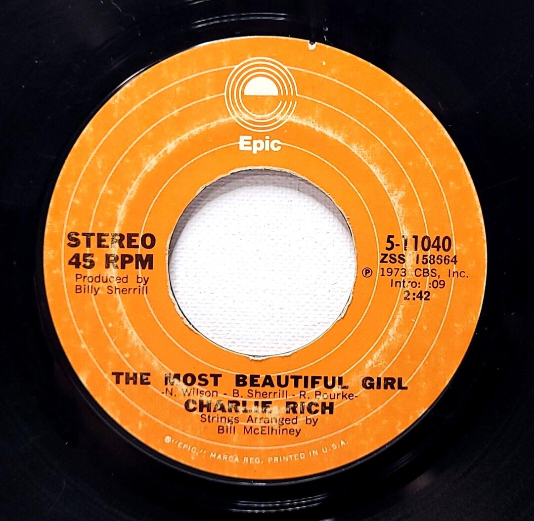 Charlie Rich 45 the Most Beautiful Girl / I Feel Like Going Home on Epic VG Country '73 - Etsy