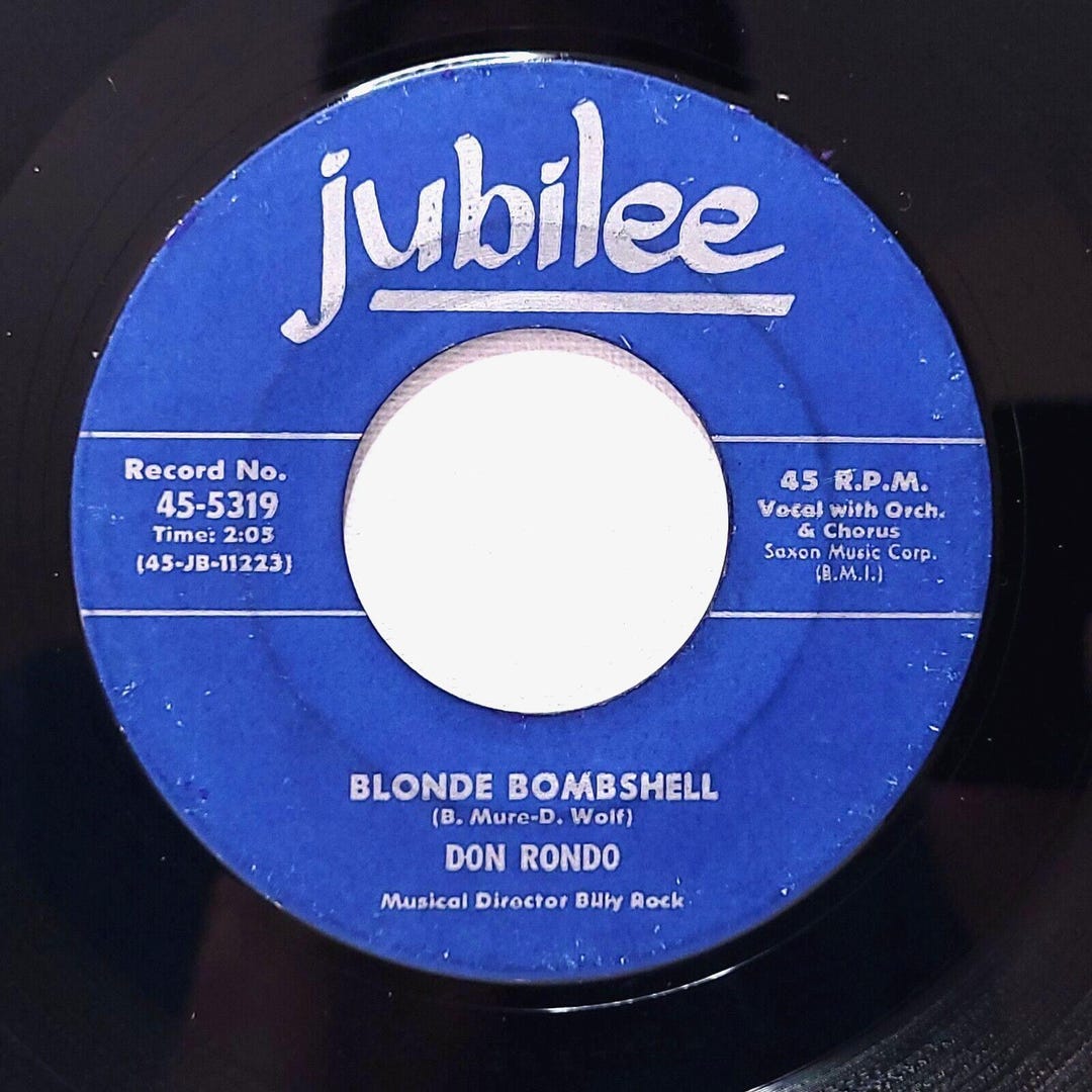 Don Rondo - Blonde Bombshell 1958 Jubilee 45 RPM Vinyl - Etsy