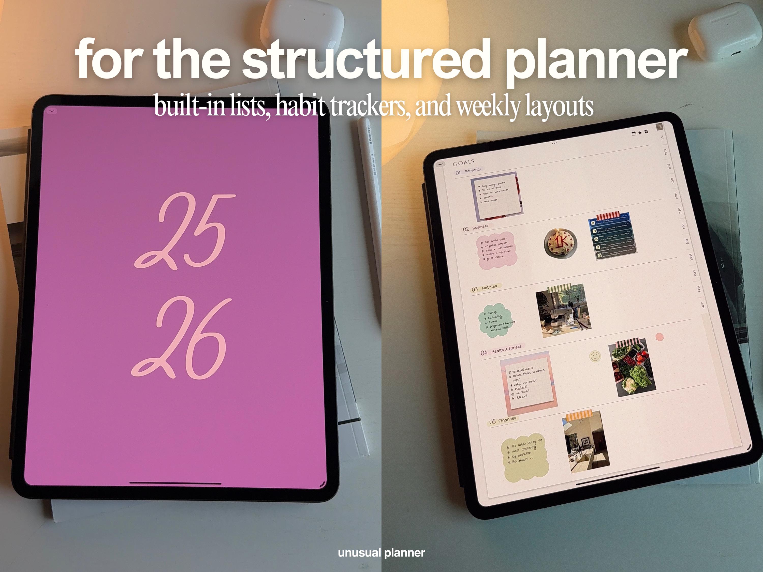 2025-2026 Digital Planner: Weekly Portrait Layout for Goodnotes ...