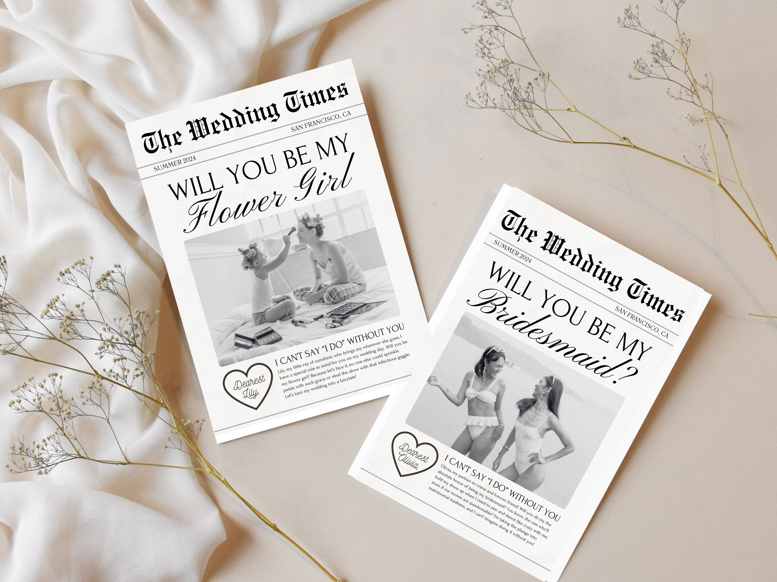 Bridesmaid Newspaper Proposal Large Newspaper Template Custom Newspaper ...