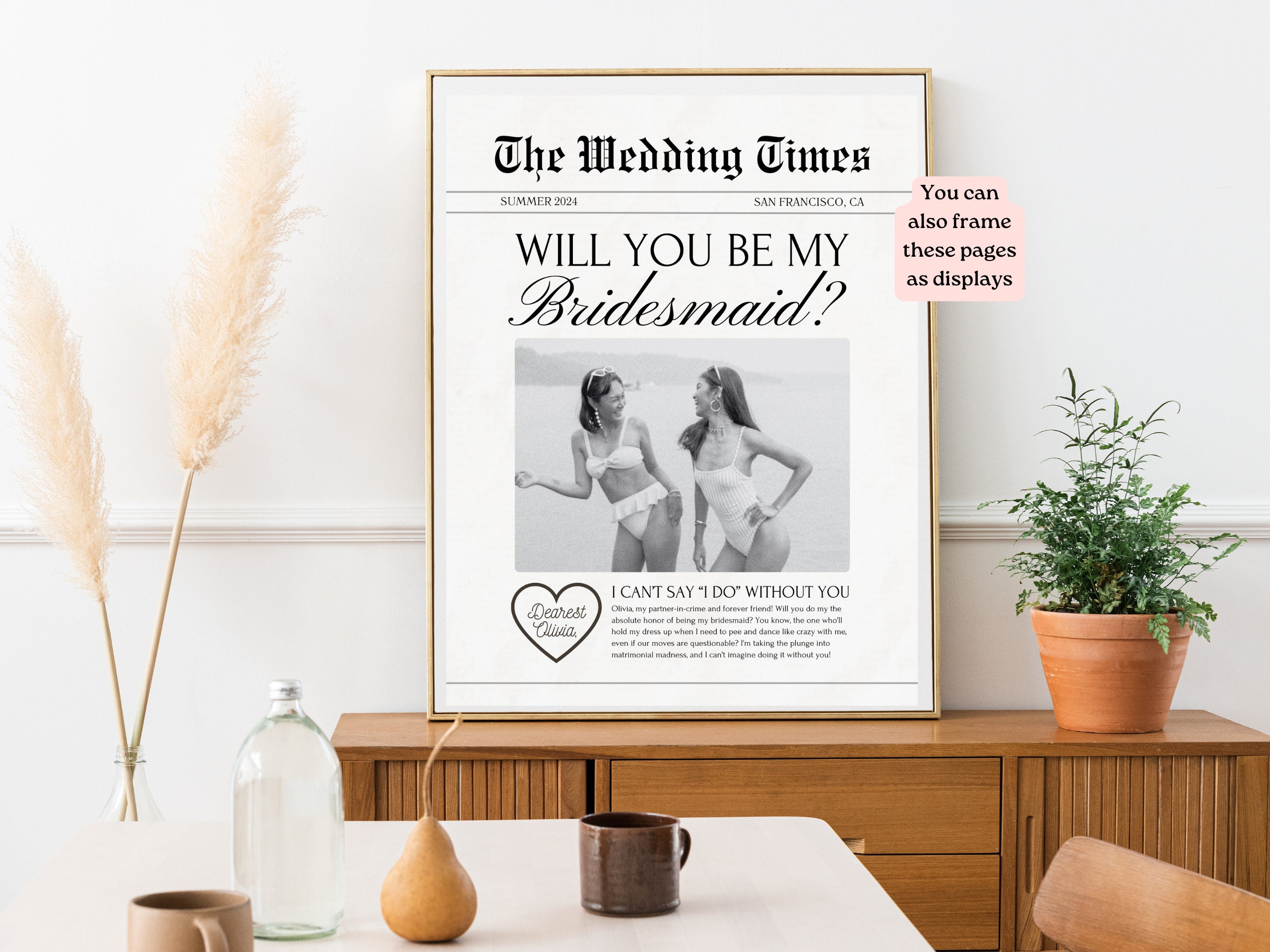 Bridesmaid Newspaper Proposal Large Newspaper Template Custom Newspaper ...