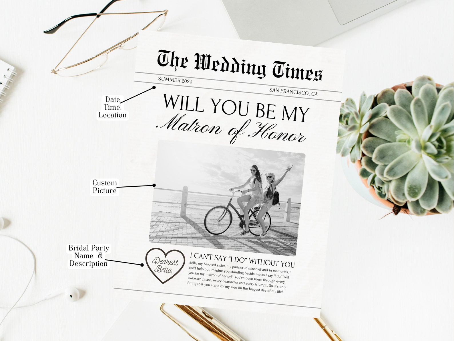 Bridesmaid Newspaper Proposal Large Newspaper Template Custom Newspaper ...