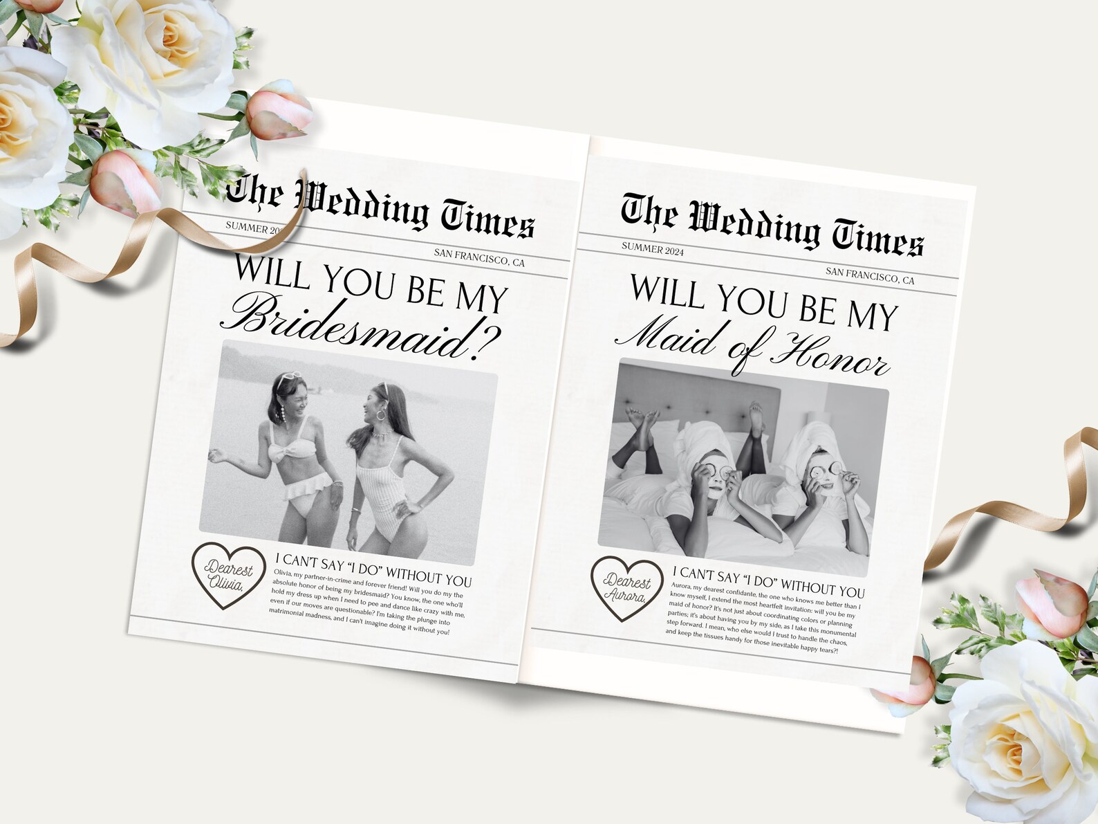 Bridesmaid Newspaper Proposal Large Newspaper Template Custom Newspaper ...