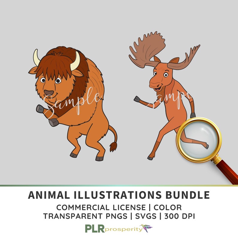 Wildland Animal Color CLIPART Bundle for Children With Commerical ...