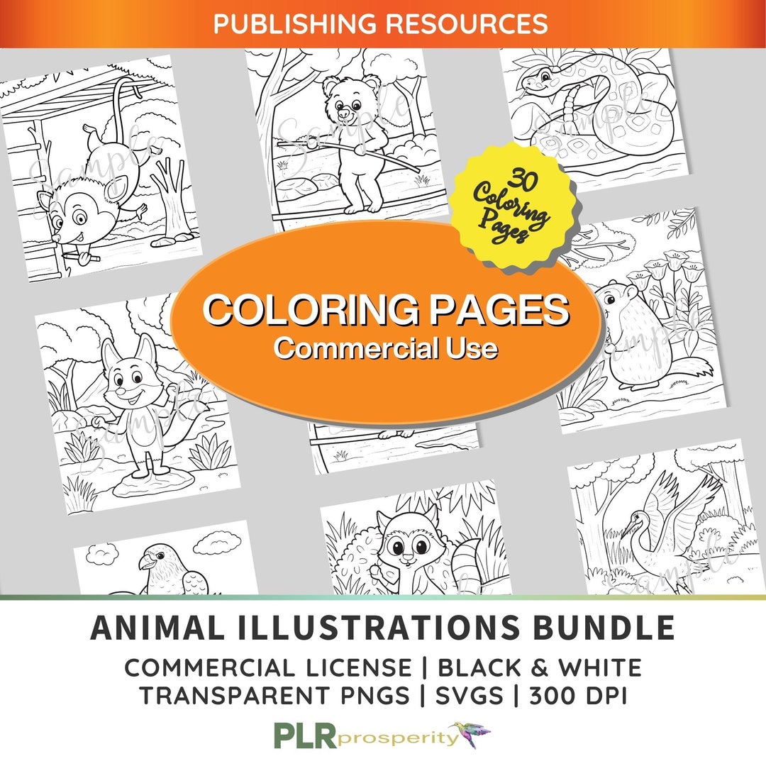 COLORING PAGE Bundle for Children With Commerical Rights, Wildland ...
