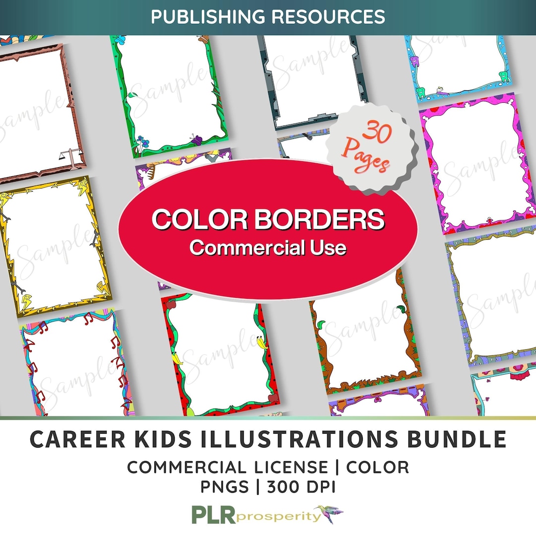 Career Kids Color Borders Bundle for Children With Commerical Rights ...