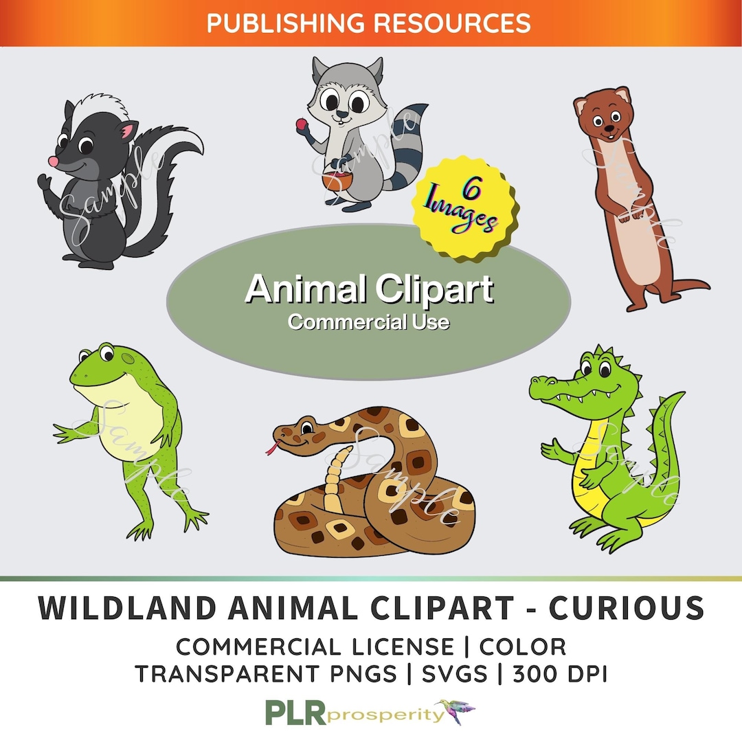 Curious Clipart Bundle for Children With Commerical Rights | Animals ...