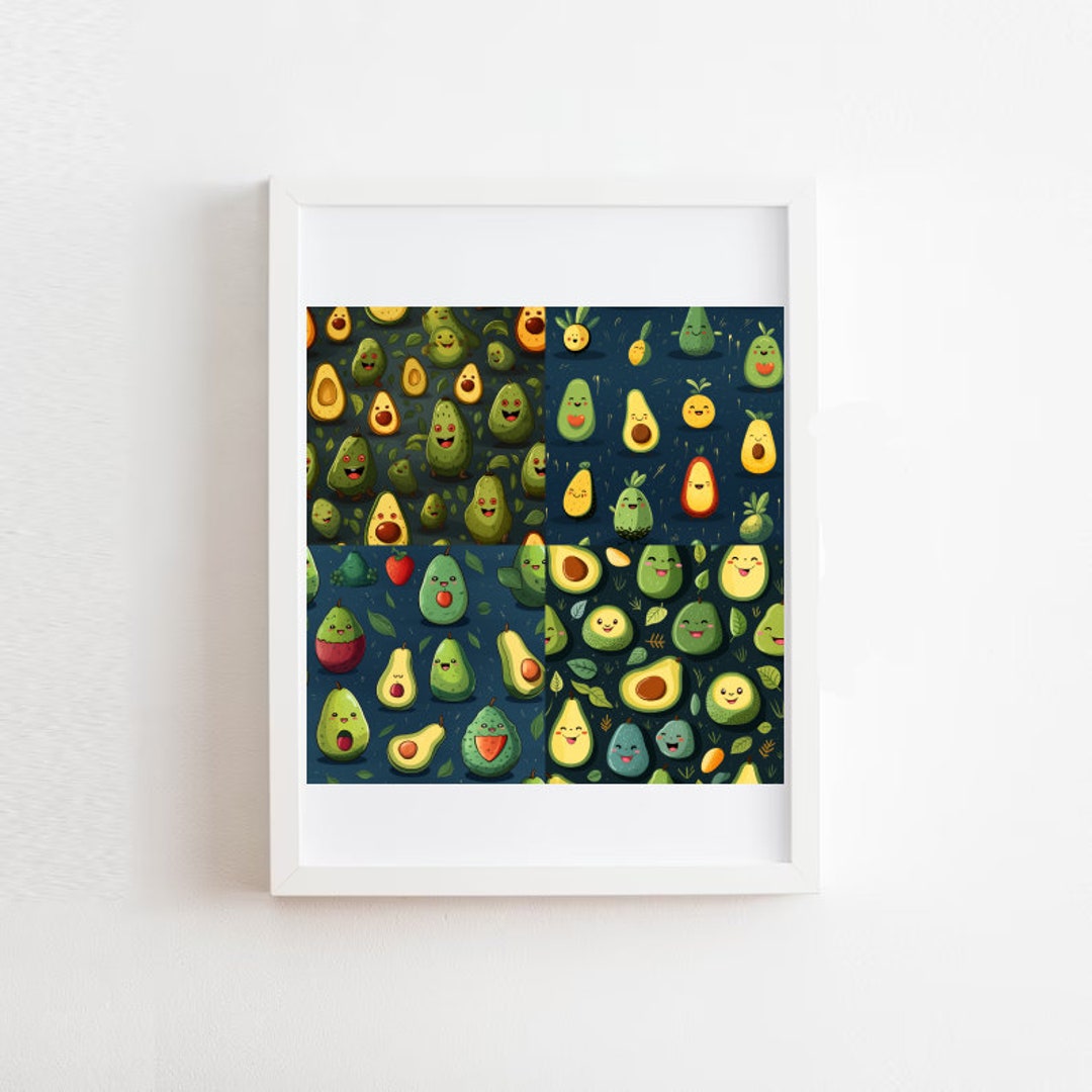 Animated Happy Avocados , Instant Download, Digital Print - Etsy