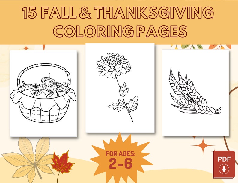 Thanksgiving Coloring Sheets, Coloring Pages for Kids, Autumn Coloring ...