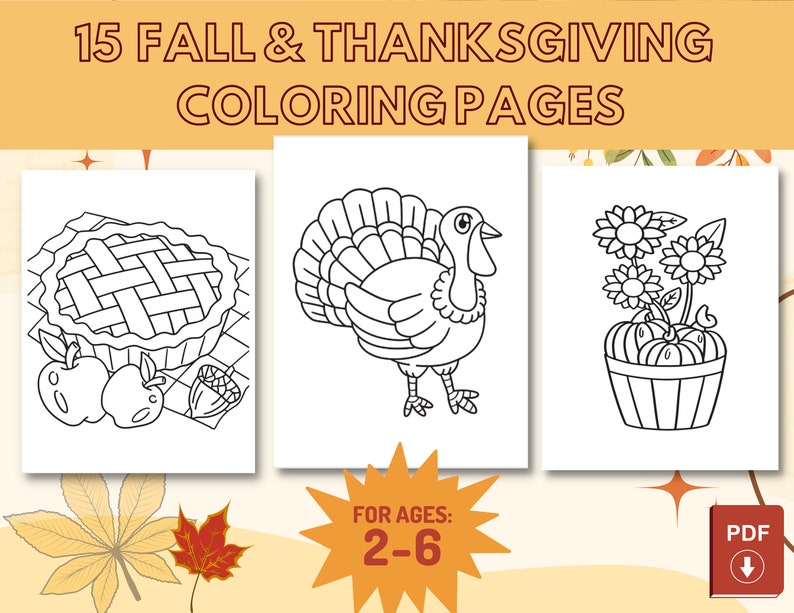 Thanksgiving Coloring Sheets, Coloring Pages for Kids, Autumn Coloring ...