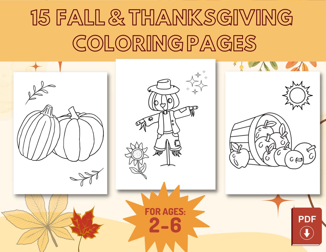 Thanksgiving Coloring Sheets, Coloring Pages for Kids, Autumn Coloring ...