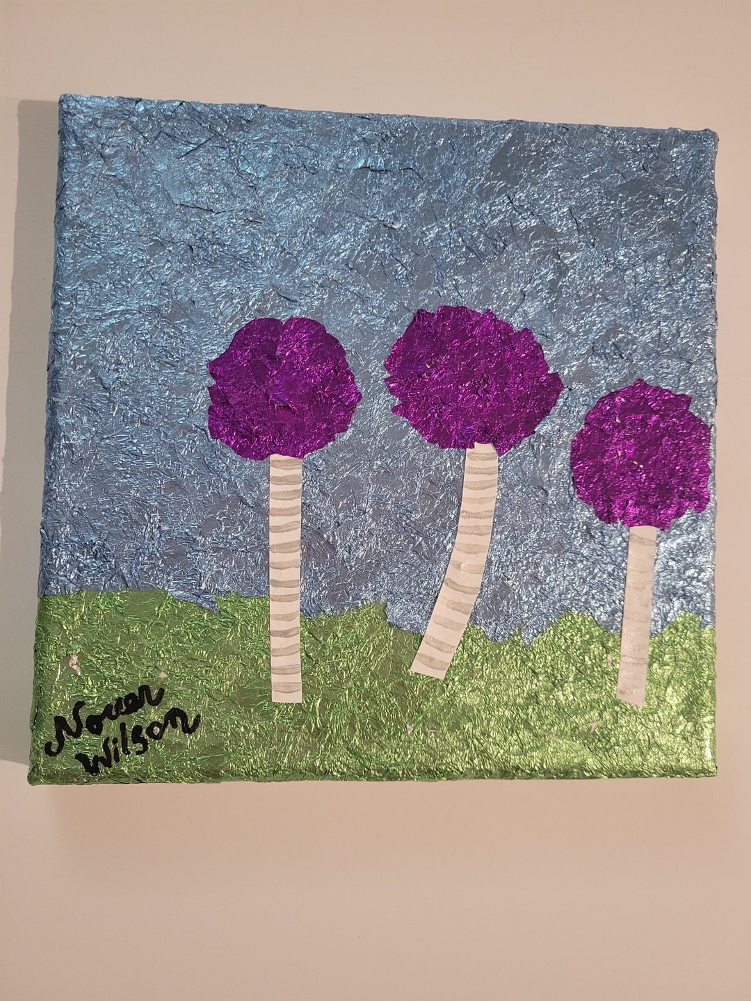 Hershey Kiss Wrapper Art Don's Dream Purple Trees! 8" X 8" Hand Created ...