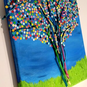 Twig Tree With Bright Eye-catching Brilliant Colors on a 12" X 12 ...