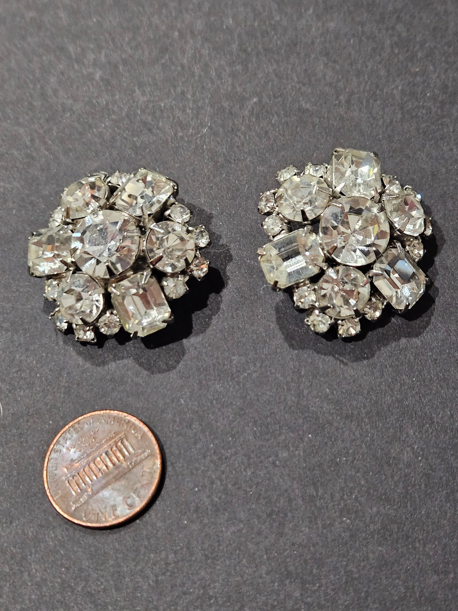 Rhinestone Starburst Clip on Earrings - Etsy