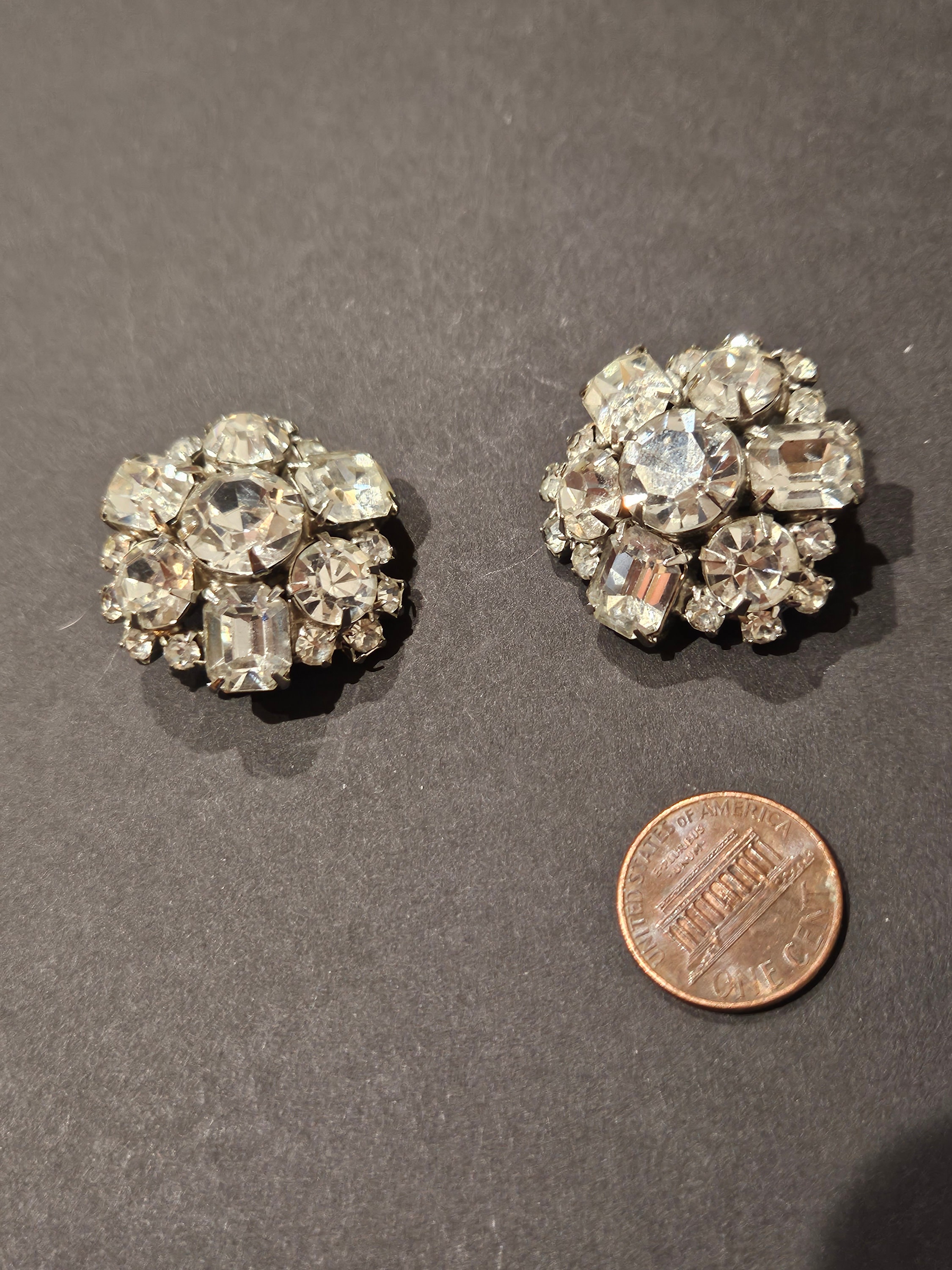 Rhinestone Starburst Clip on Earrings - Etsy