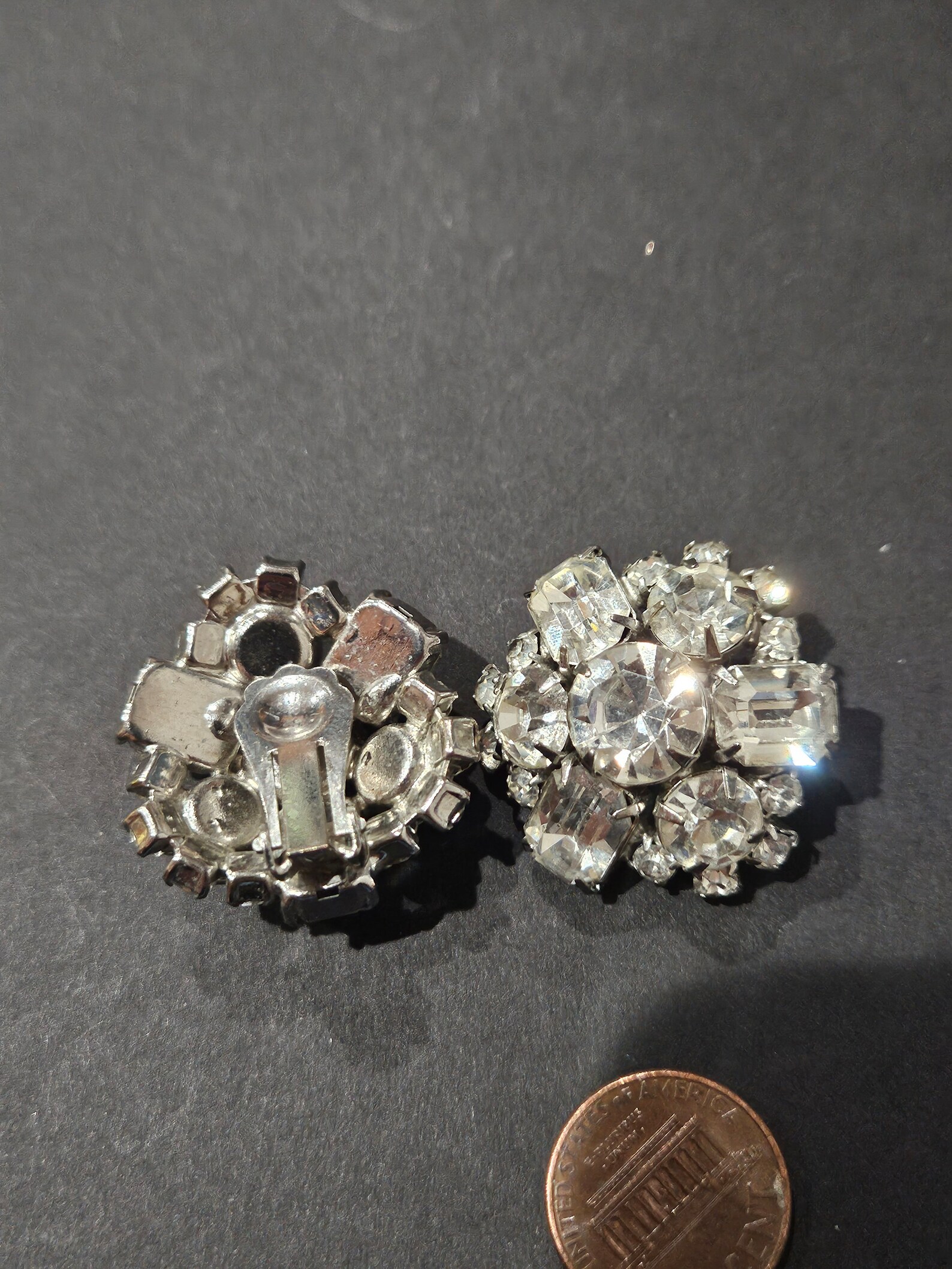 Rhinestone Starburst Clip on Earrings - Etsy