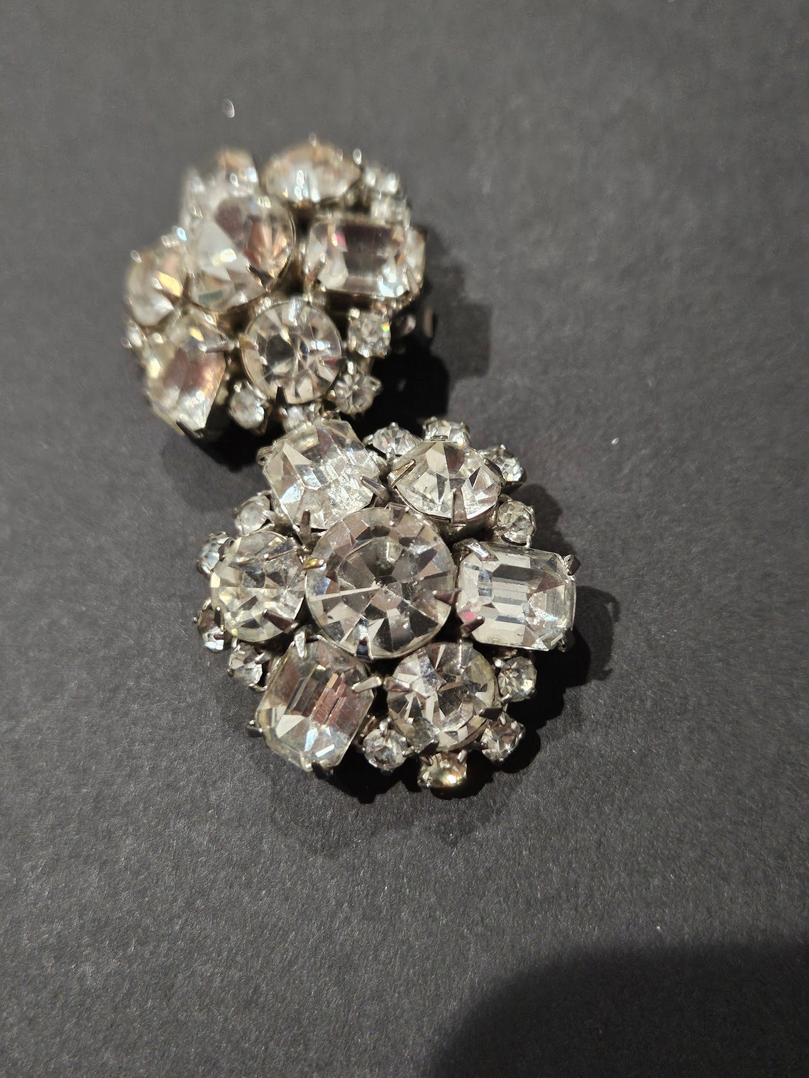 Rhinestone Starburst Clip on Earrings - Etsy