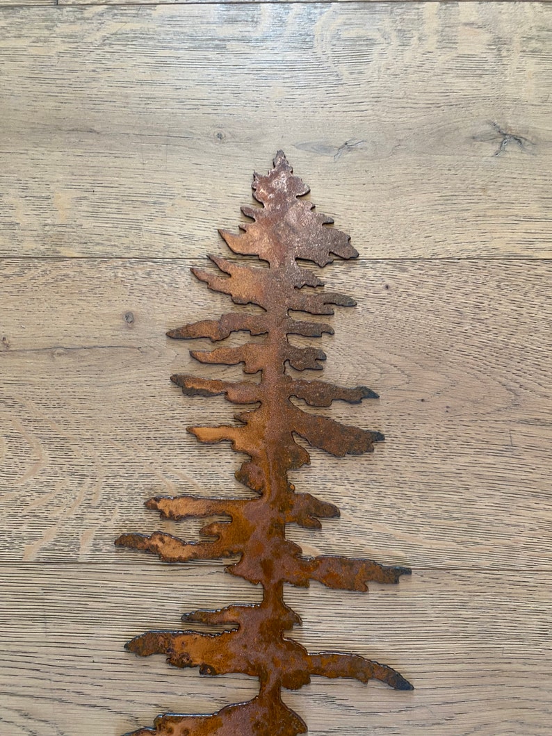 Rustic Charm With a Rusty Metal Sitka Tree Wall Decor Nature-inspired ...