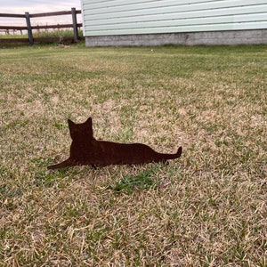 Charming Rustic Metal Cat Garden Sculpture: Weathered Feline Outdoor ...