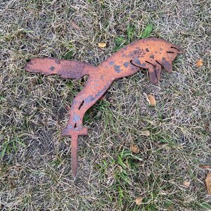 Rustic Metal Fox Garden Sculpture | Weathered Fox Outdoor Decor | Rusty ...
