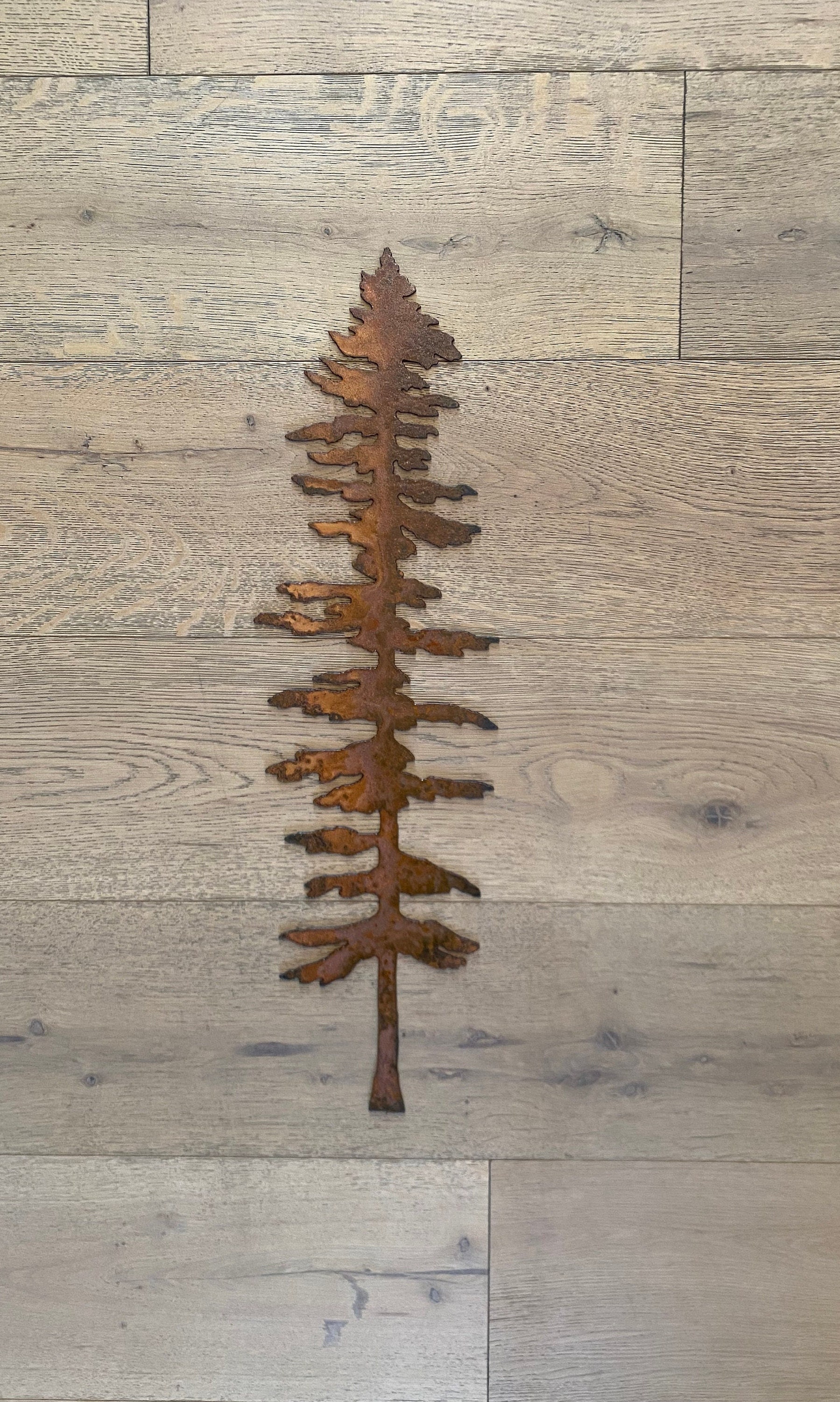 Rustic Charm With a Rusty Metal Sitka Tree Wall Decor Nature-inspired ...