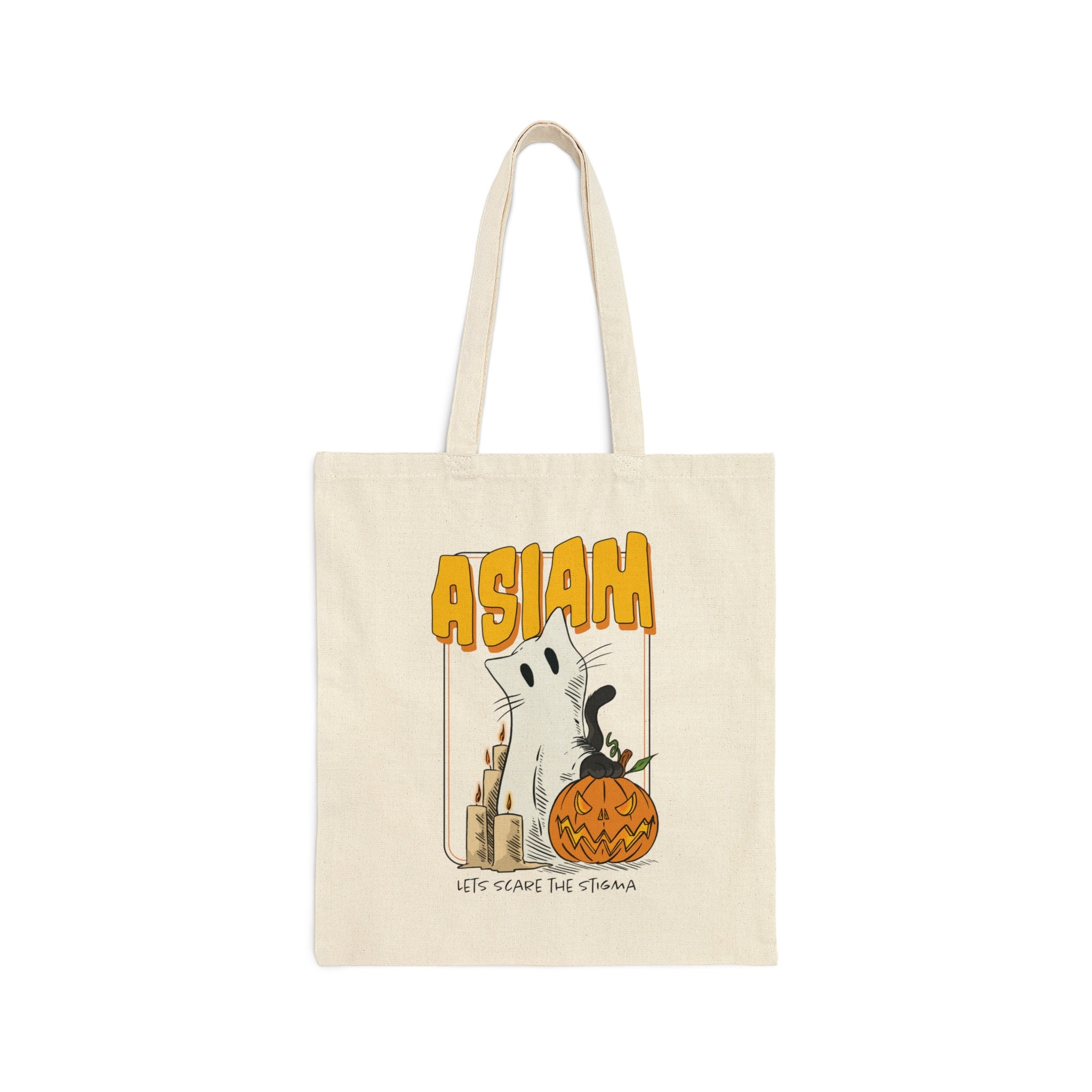AS I AM Autism Awareness Ghost Cat Cotton Canvas Tote - Etsy