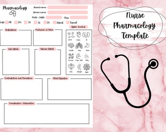 Pharmacology Template for Nursing School Pharmacology Notes Nursing ...