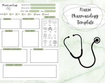 Pharmacology Template for Nursing School Pharmacology Notes Nursing ...