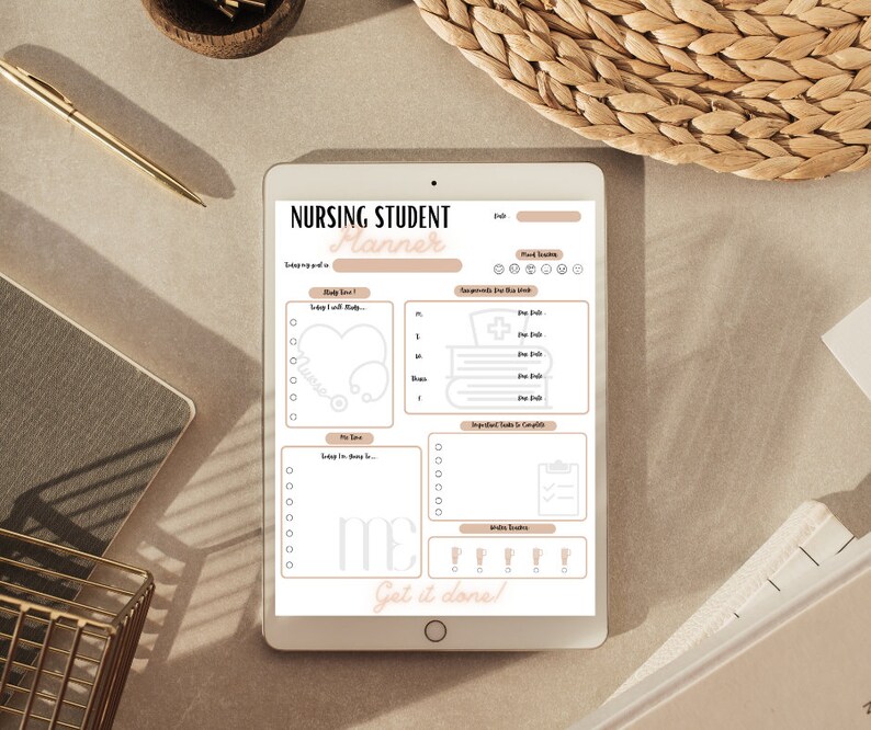 Nursing Planner | Nursing Template | Study Planner| Study Organizer ...