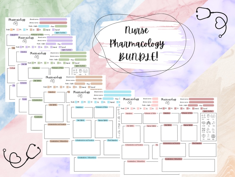 Bundle Pharmacology Template for Nursing School | Pharmacology Notes ...
