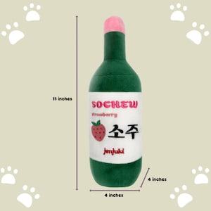 Sochew (soju) Bottle Dog Plush Toys With Squeaker - Strawberry - Grape ...
