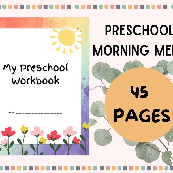 Preschool Workbook - Etsy