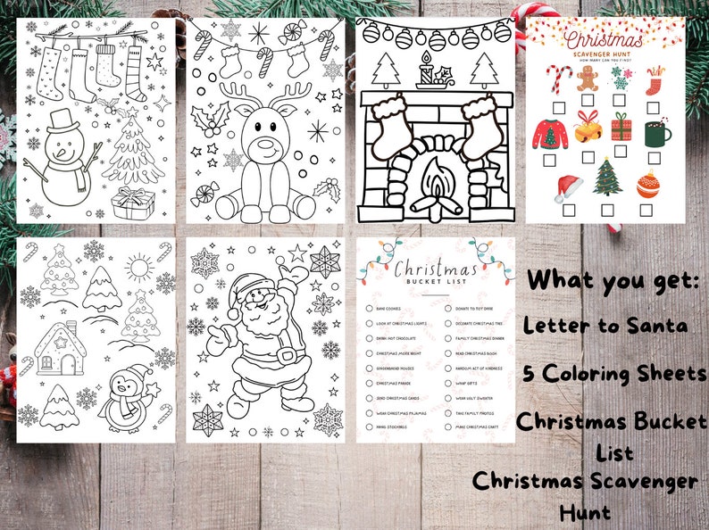 Printable Letter to Santa With Bonus Coloring Pages, Instant Download ...