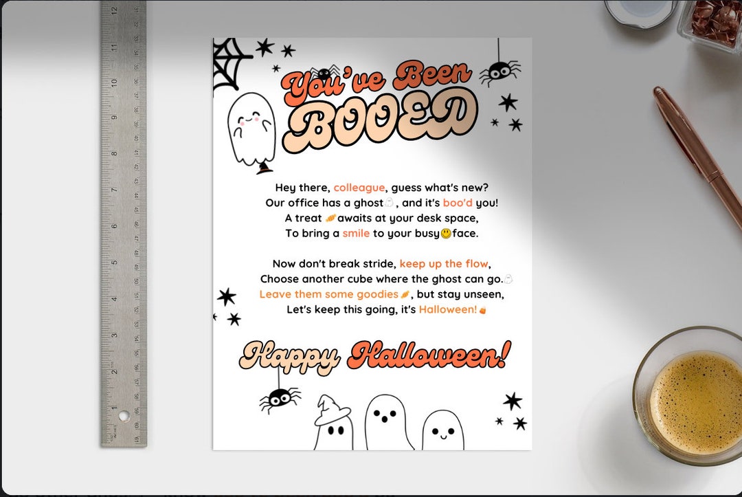 You've Been Boo'd OFFICE EDITION Printable, Halloween Boo Game ...