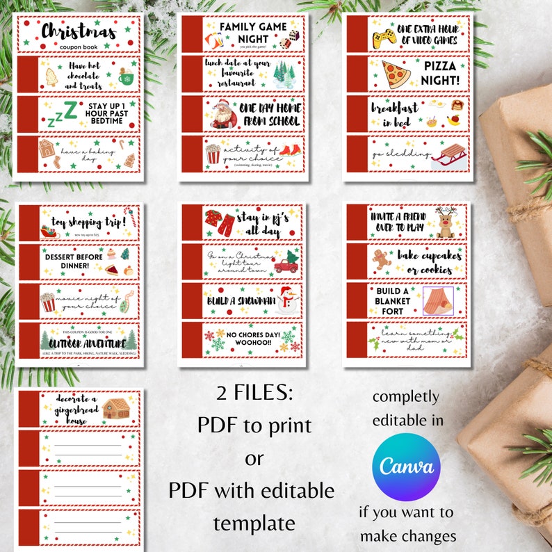 Christmas Coupon Book, Christmas Coupon, Printable Coupon, Stocking ...