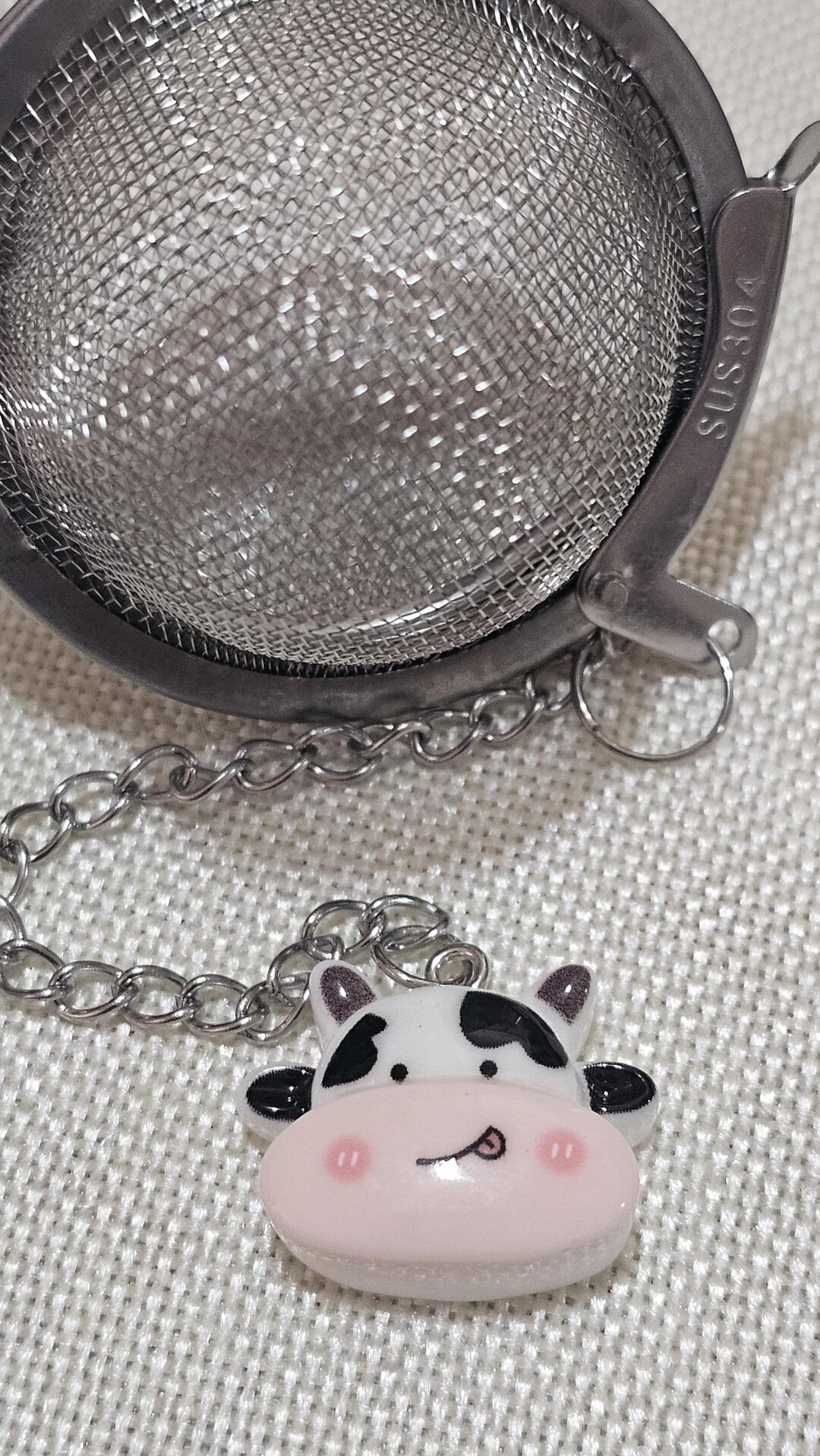 Cute Cow With Tea Mesh Ball Infuser Tea Steeper Strainer for Cows and ...