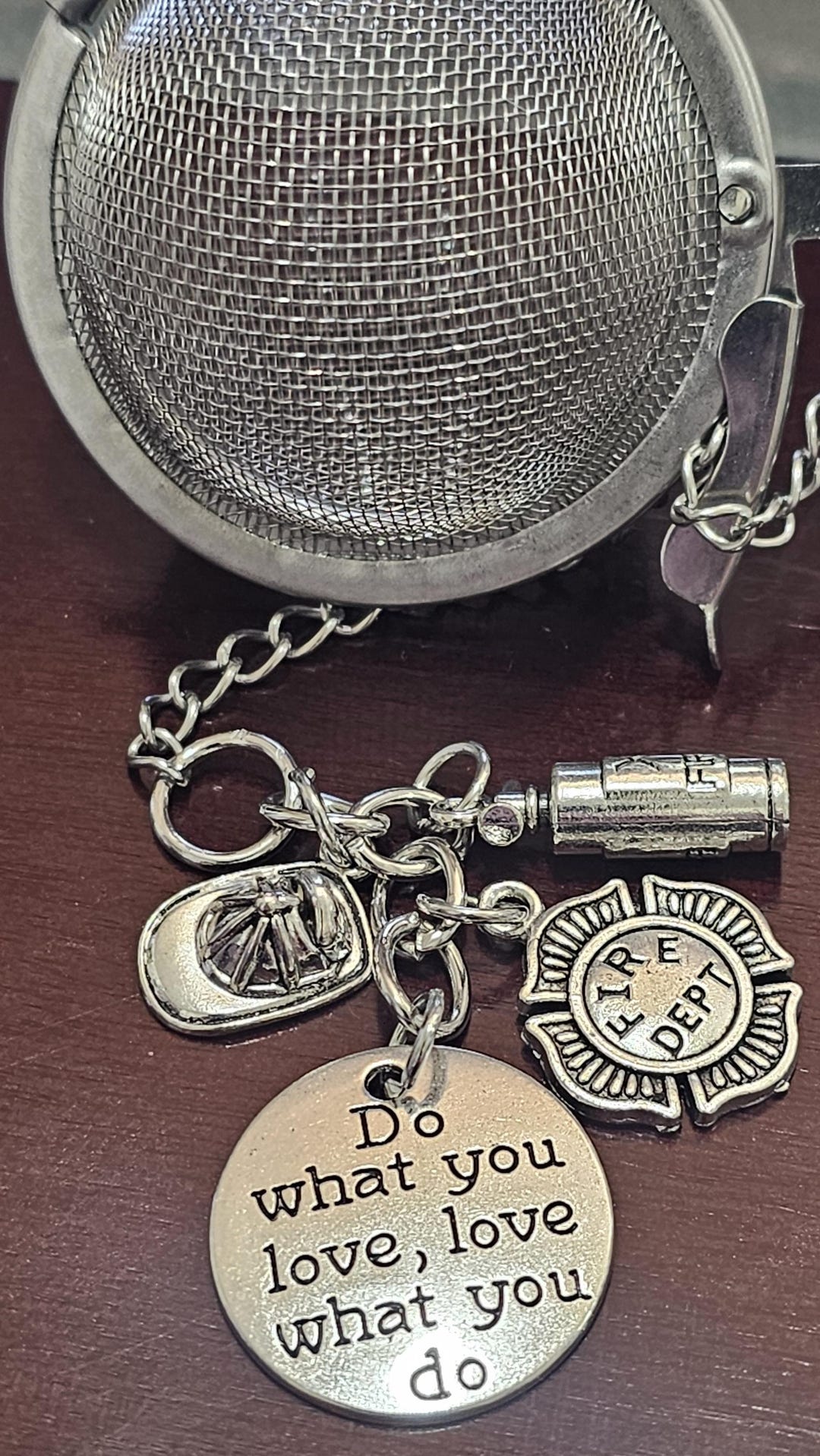 Firefighter Charm Tea Mesh Ball Tea Steeper Strainer Tea Lovers Fireman ...