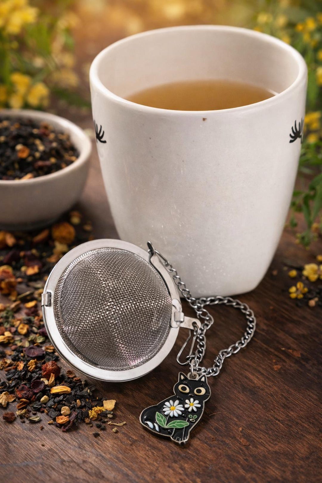 Cat Tea Infuser – Stainless Steel Loose Leaf Tea Strainer With Charm - Etsy