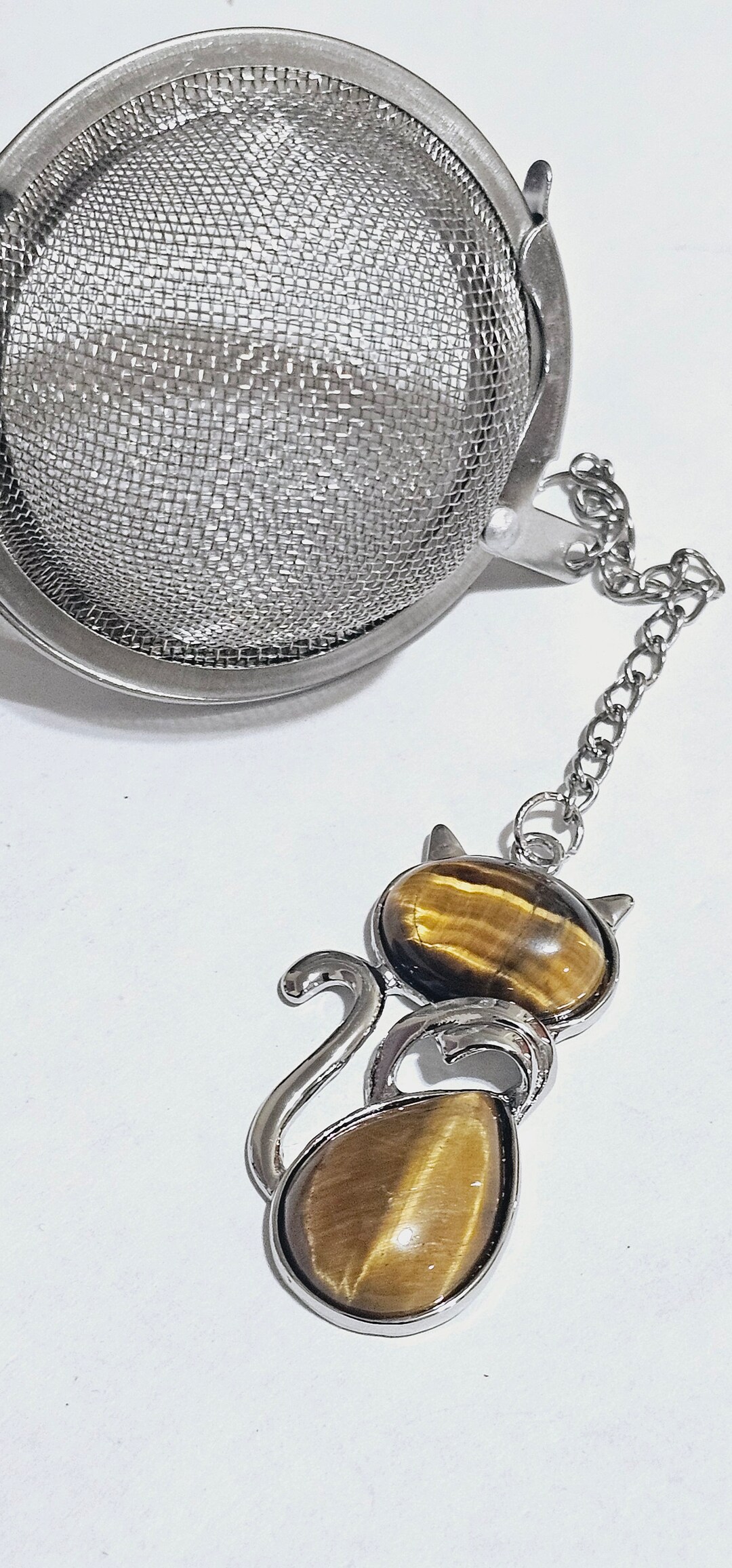 Tiger Eye Kiity Cat Stone Tea Infuser Ball Tea Steeper Strainer Gift - Etsy