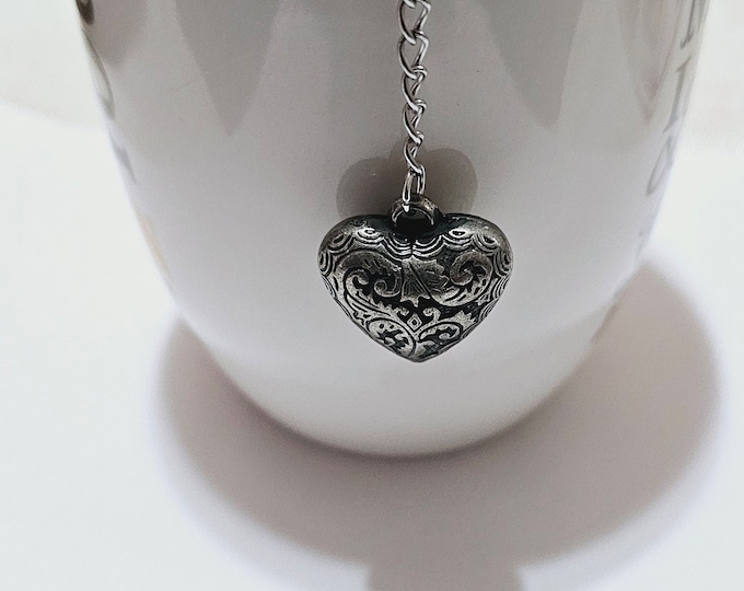 Cute Tea Infuser: Heart Tea Infuser With Gemstone Heart Shaped Tea ...