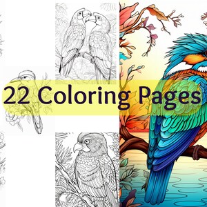 Exotic Birds Coloring Pages, Adults Printable Coloring Page, Parrots ...