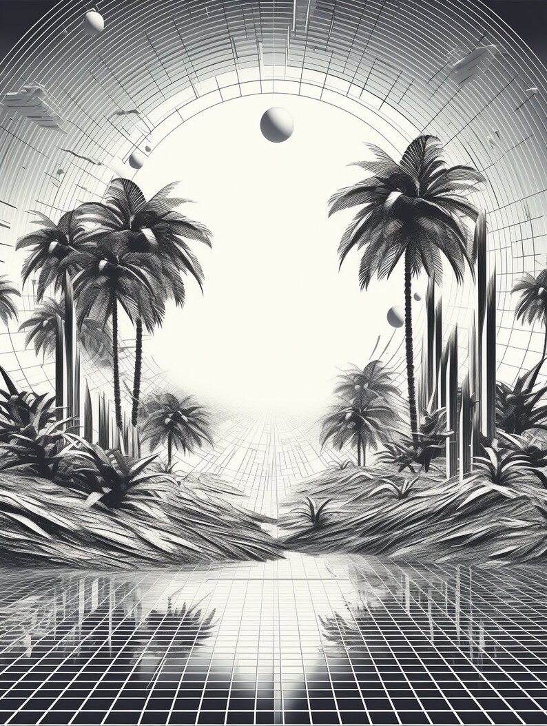 Coloring Book Coloring Pages Synthwave Style Retro Beach - Etsy