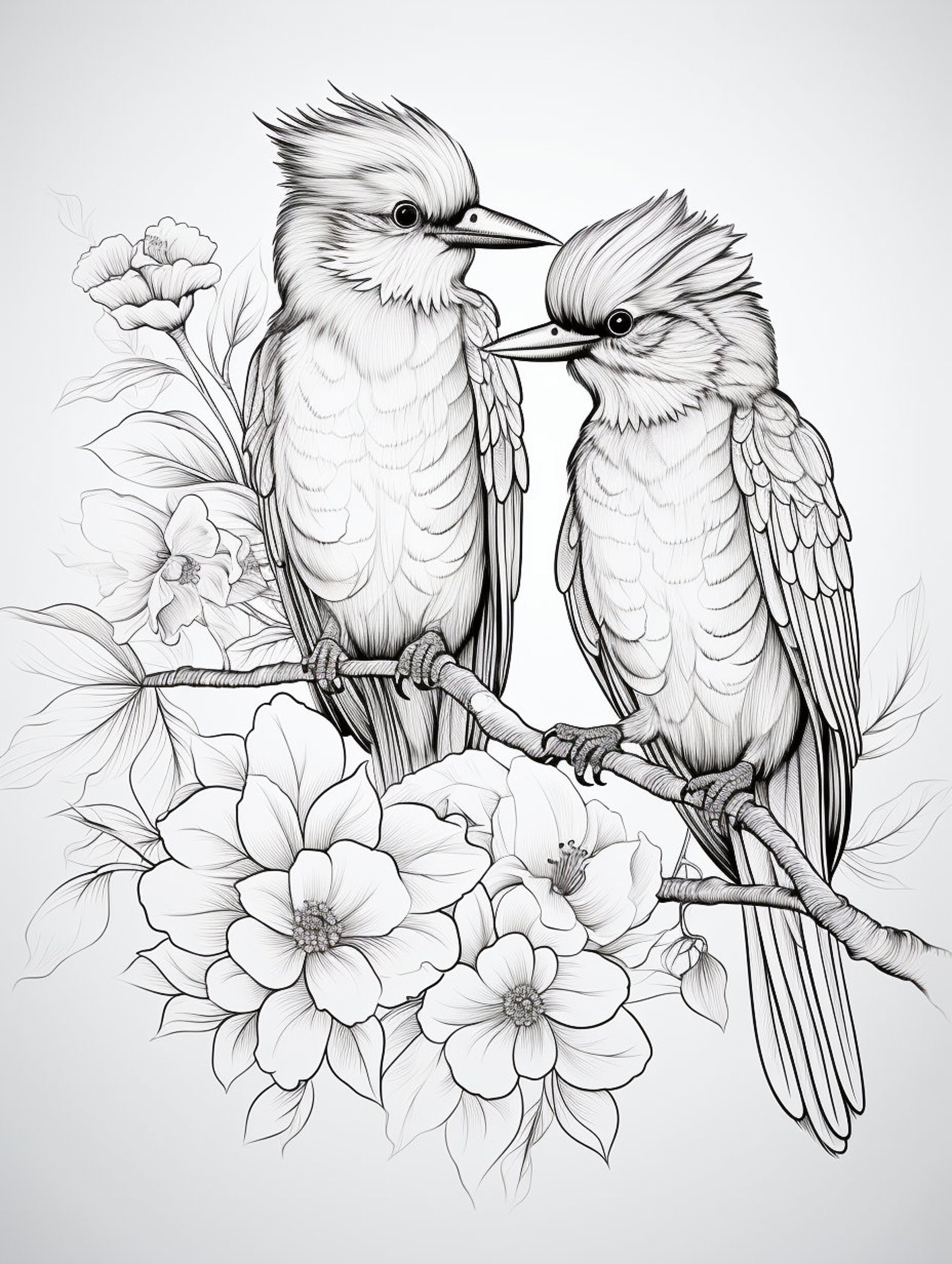 Exotic Birds Coloring Pages, Adults Printable Coloring Page, Parrots ...