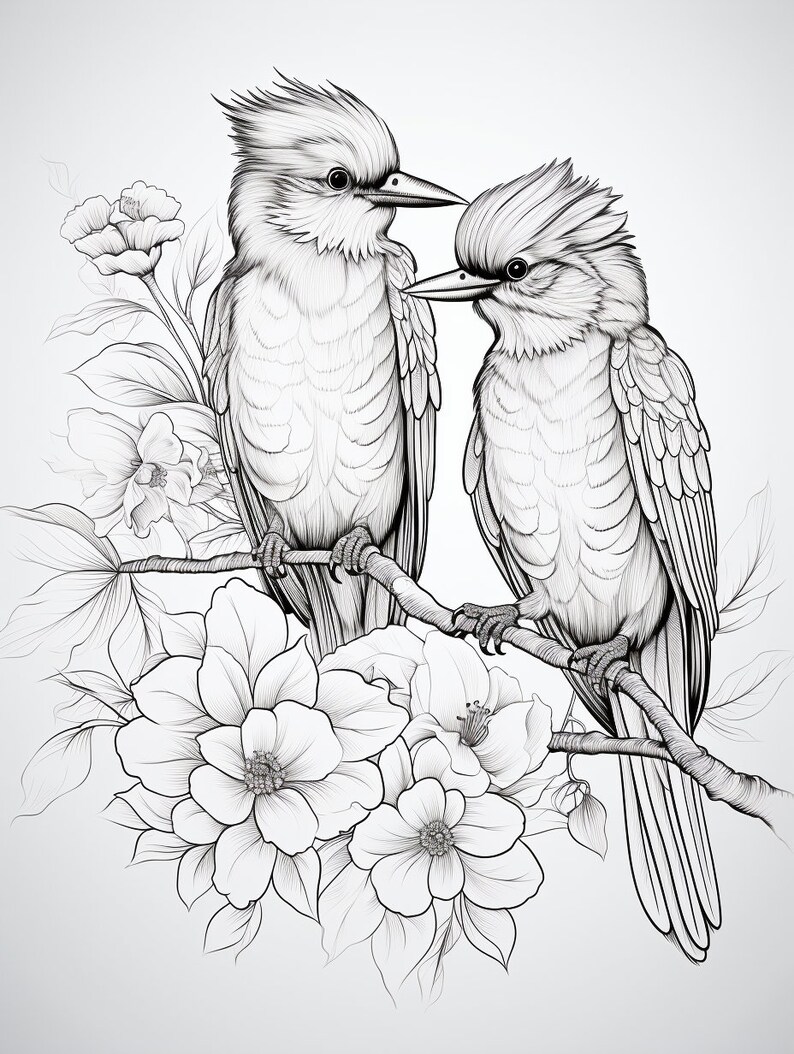Exotic Birds Coloring Pages, Adults Printable Coloring Page, Parrots ...