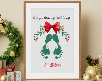 Mistletoe Footprint Christmas Baby Craft: 1st Christmas Keepsake ...