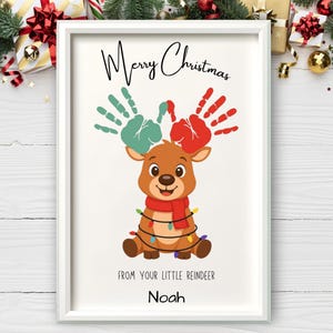 Christmas Handprint Craft, Winter Handprint Art, Printable Preschool ...