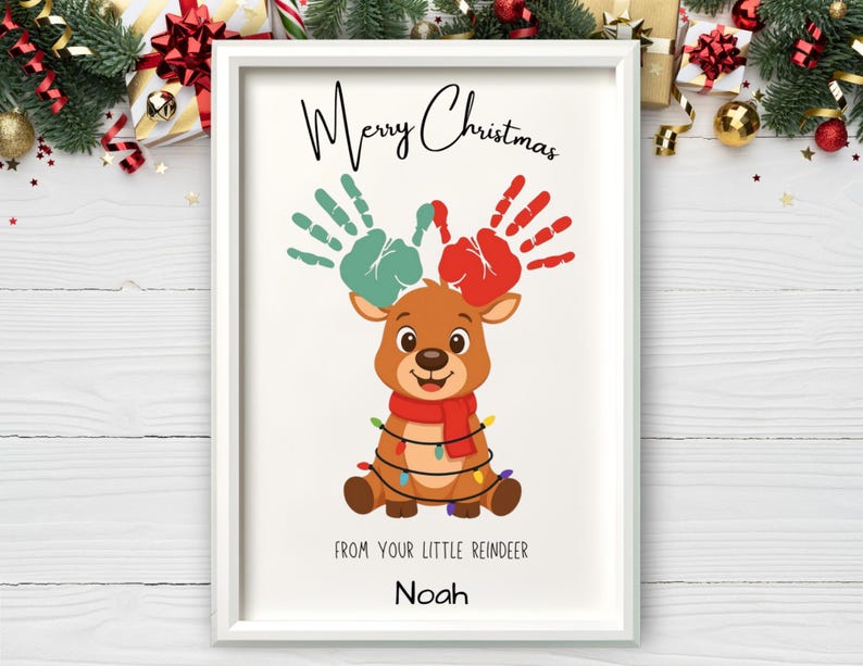 Christmas Handprint Craft, Winter Handprint Art, Printable Preschool ...
