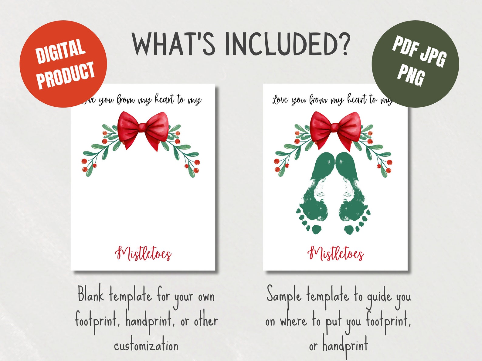 Mistletoe Christmas Footprint Art Craft | Holiday Craft | Kids Baby ...