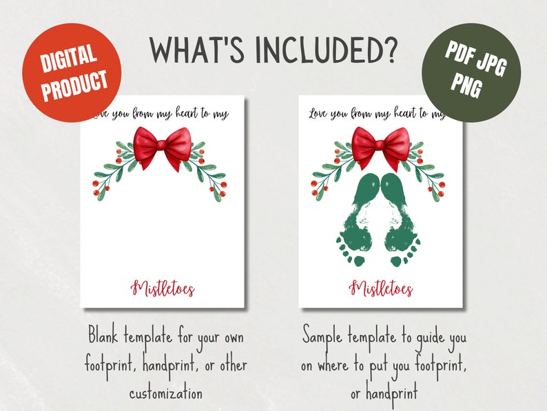 Mistletoe Christmas Footprint Art Craft | Holiday Craft | Kids Baby ...